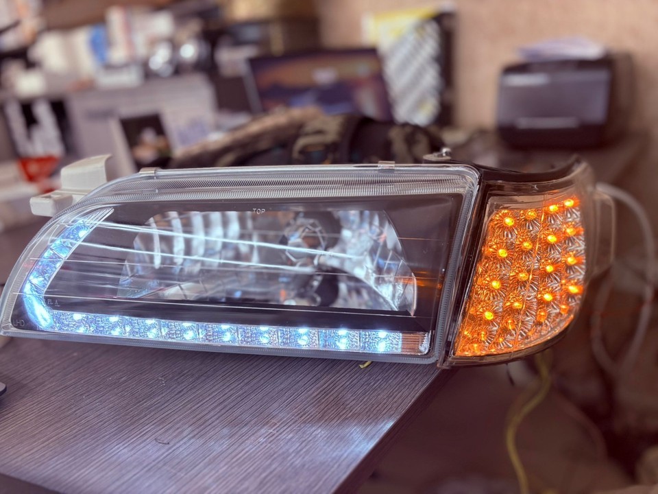 For TOYOTA COROLLA 1993-1997 AE100 AE101 JDM LED Headlight & CORNER ...