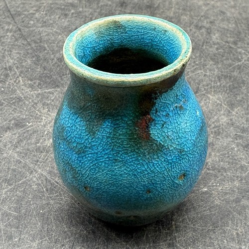 Beautiful Turquoise Multicolor Miniature Studio Art Pottery Vase Signed ...