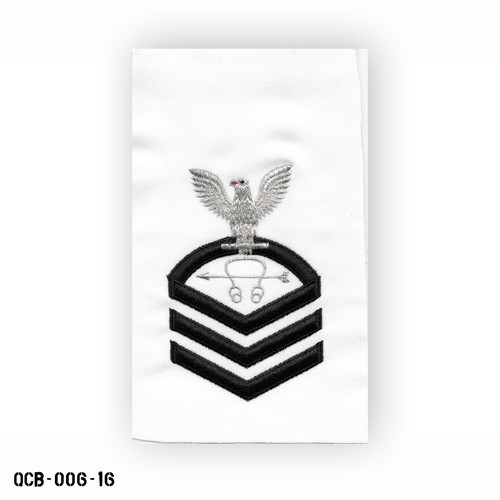 US Navy CPO E7 Chief Petty Officer Sonar Technician Patch White ~ USA ...