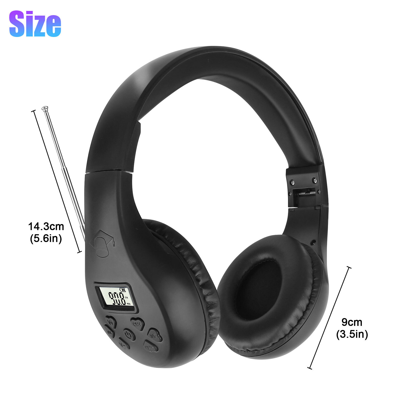 Foldable Stereo Bass Sound FM Radio Reception Headset Noise Reduction ...