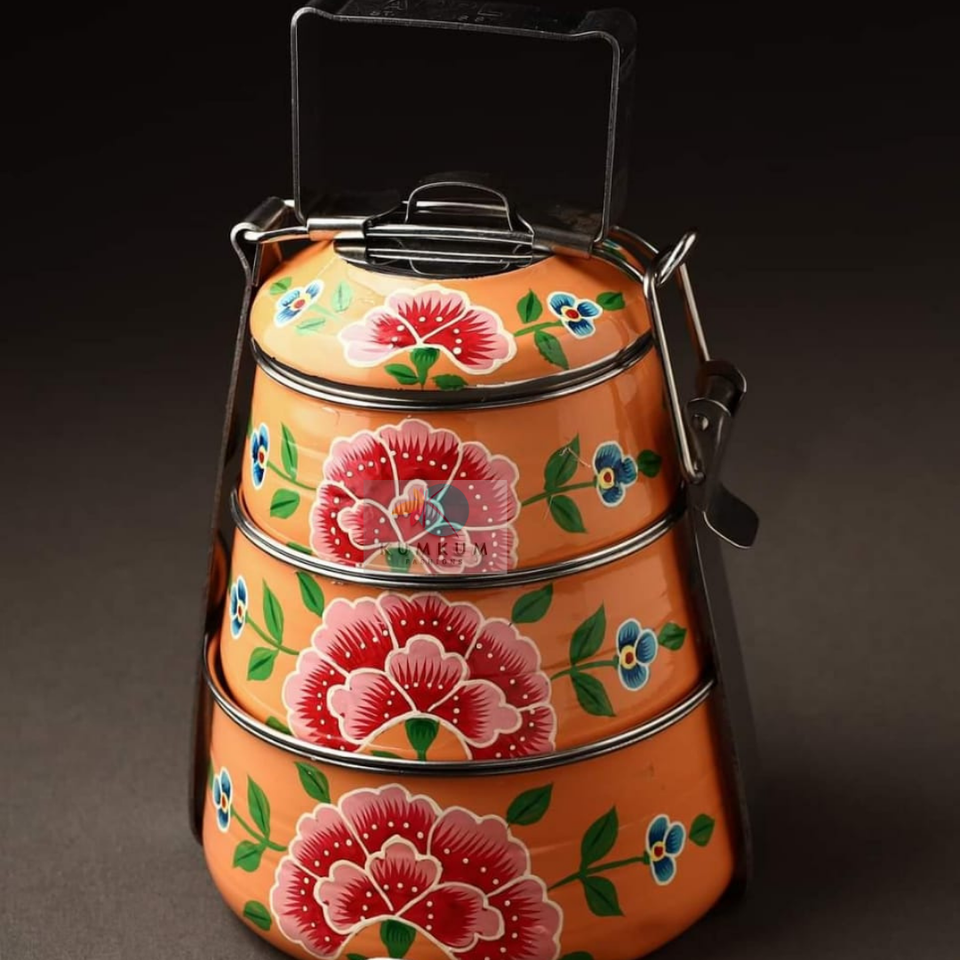 Indian Hand Painted Stainless Steel 3 Tier Lunch Boxes For Picnic ...
