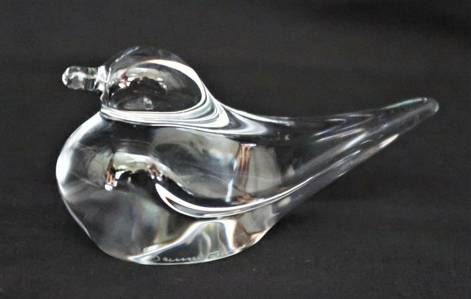 Crystal MINOS BIRD Dove Figurine, Clear, Signed Daum France, 4 1/2 ...