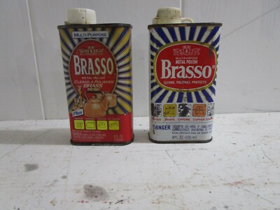 2 Vintage Brasso Metal Polish Cans 8 oz ea. | eBay