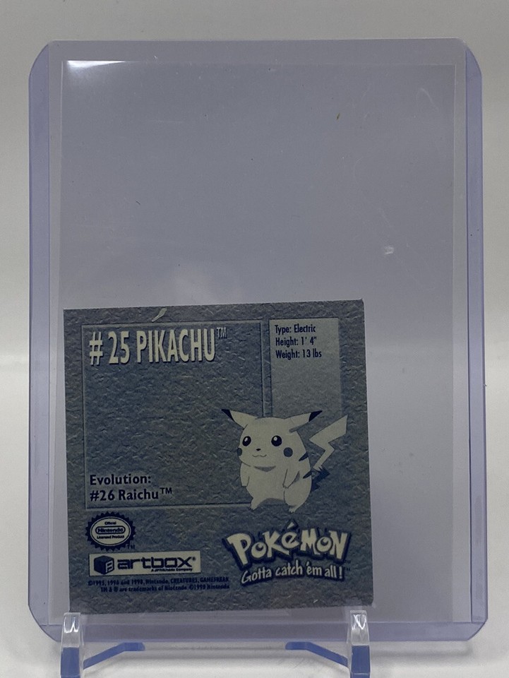 Vintage 1999 Pokémon Artbox Stickers Series 1 Pikachu #25 | eBay