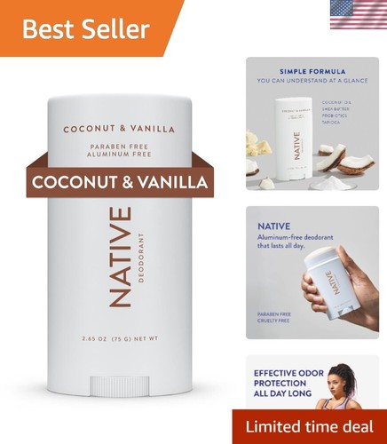 Natural Coconut & Vanilla Deodorant Stick - Gentle, Effective, and All ...