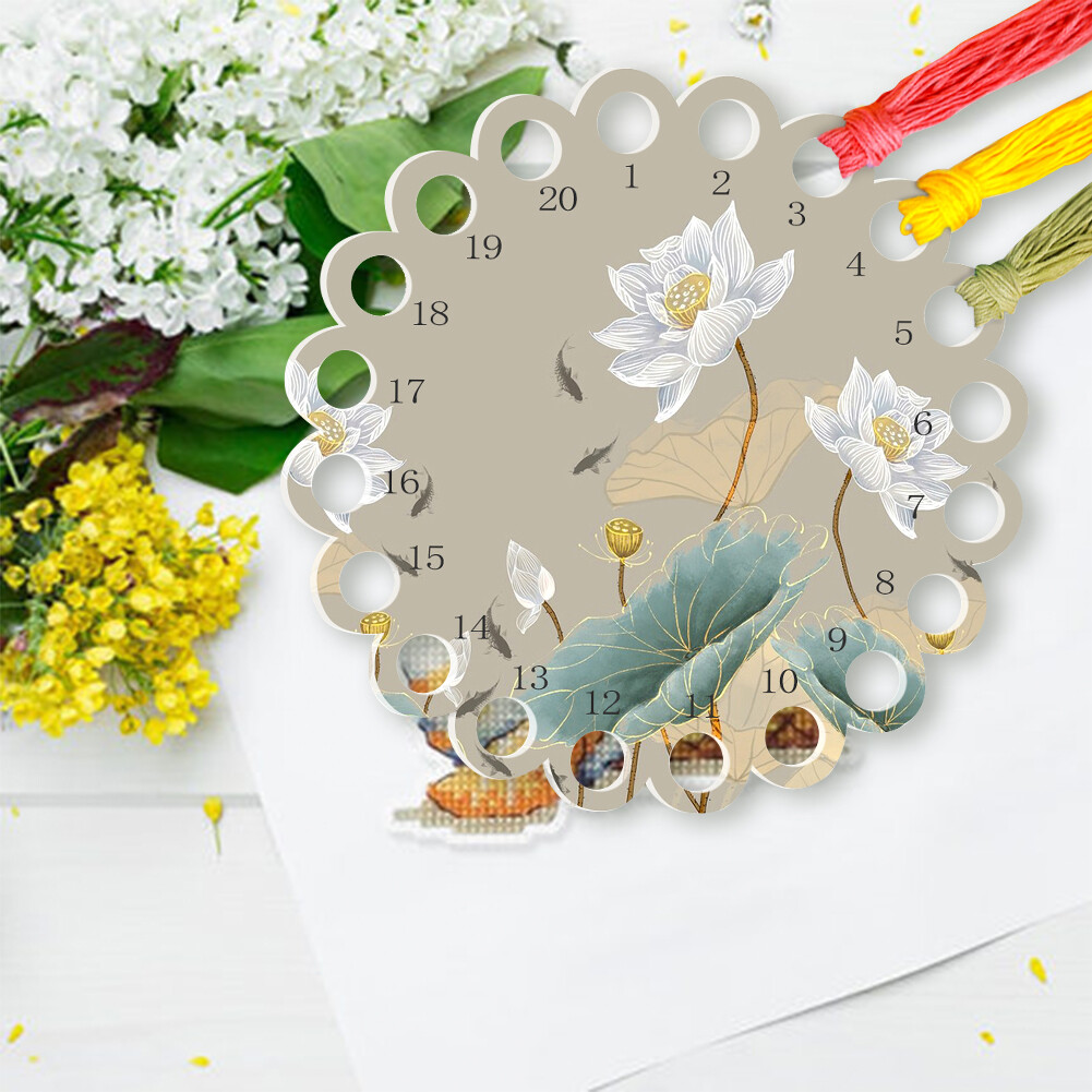 AU Round Row Line Tool Lotus Pattern 20-Hole Yarn Organizer for DIY ...