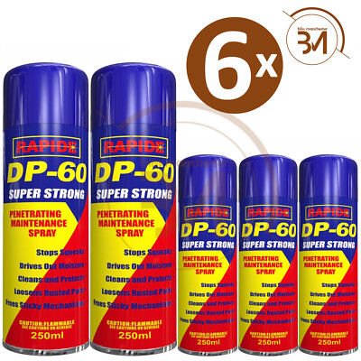 6 x 250ml DP-60 Penetrating Releasing Cleaning Maintenance Spray DP60 ...