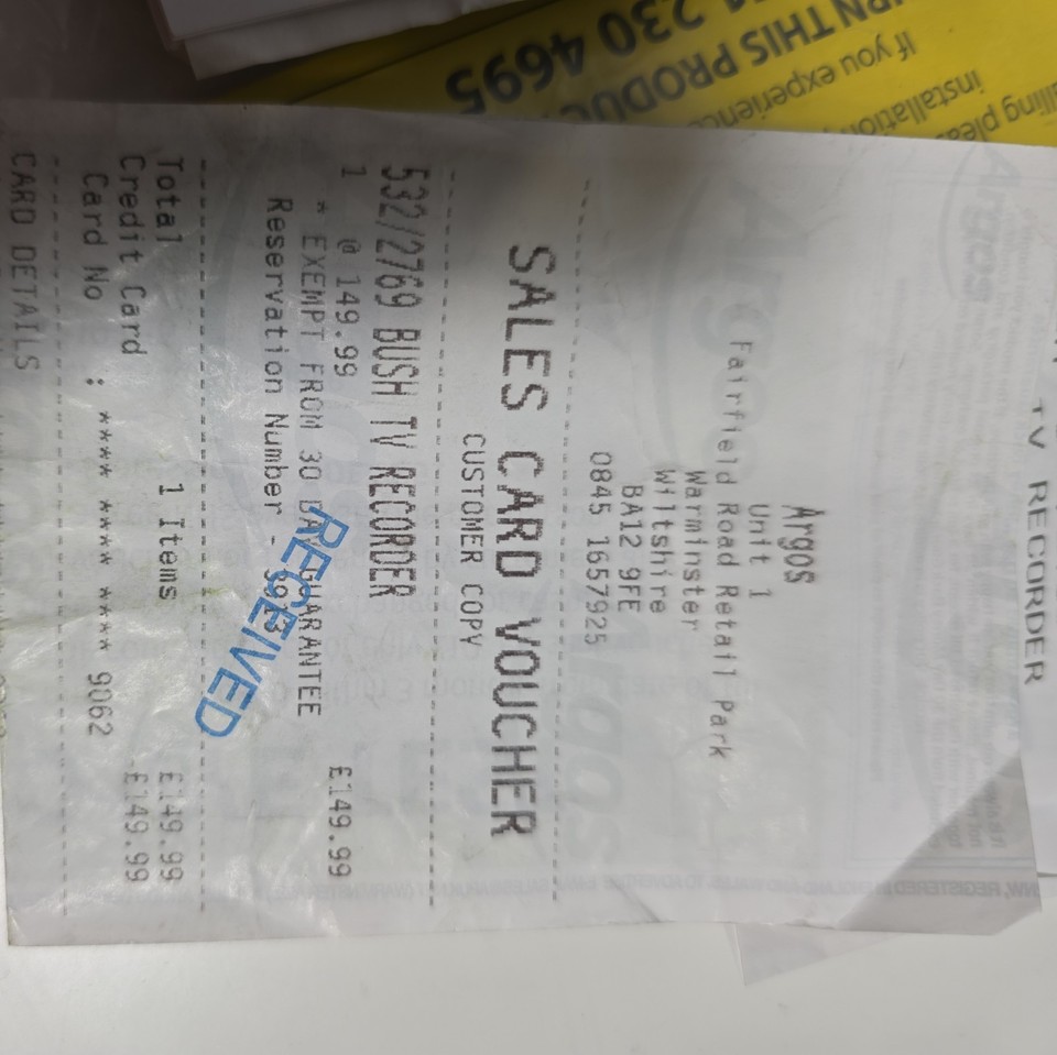 Bush BU11FSRHD32 Freesat+ 320GB HD TV Recorder boxed opened hardly used ...