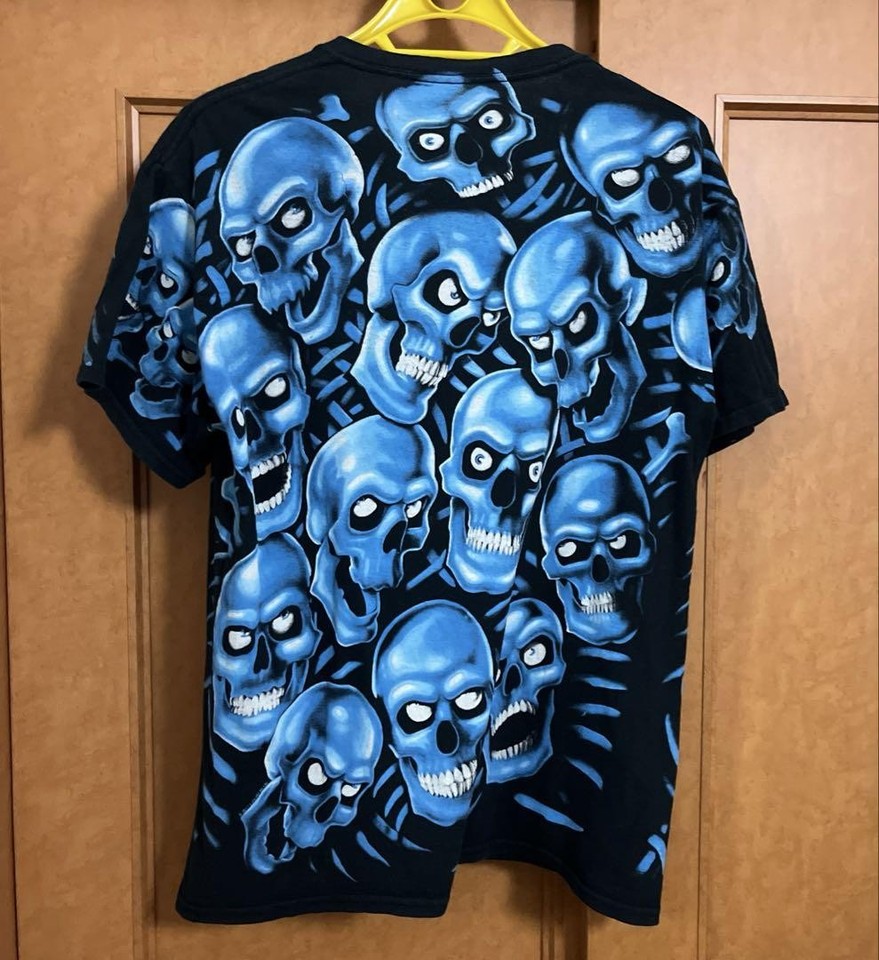 Liquid Blue Skull T-Shirt 18SS Supreme Inspired Black M Streetwear Used | eBay