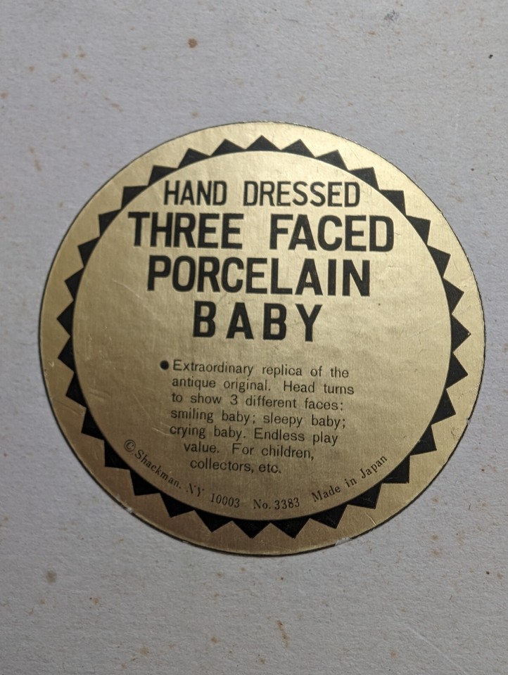 Vintage 3 Faced Doll Porcelain w Cloth Body 3 Faces Porcelain Hands ...