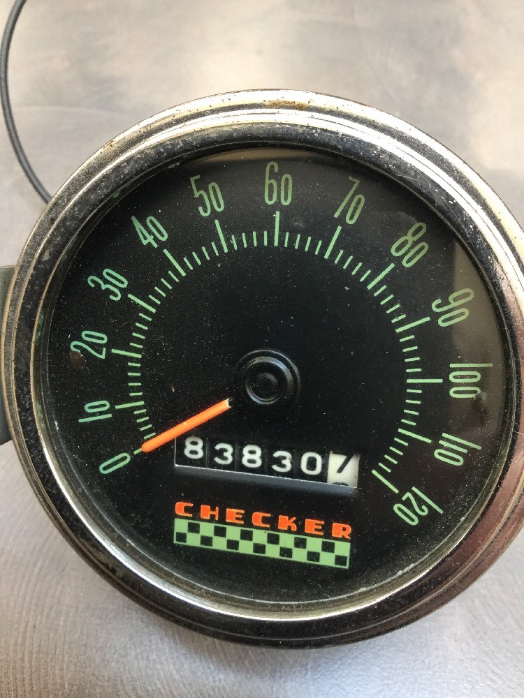 OLD CHECKER CAB 120 Mph SPEEDOMETER VINTAGE DASH STEWART WARNER RAT ROD ...