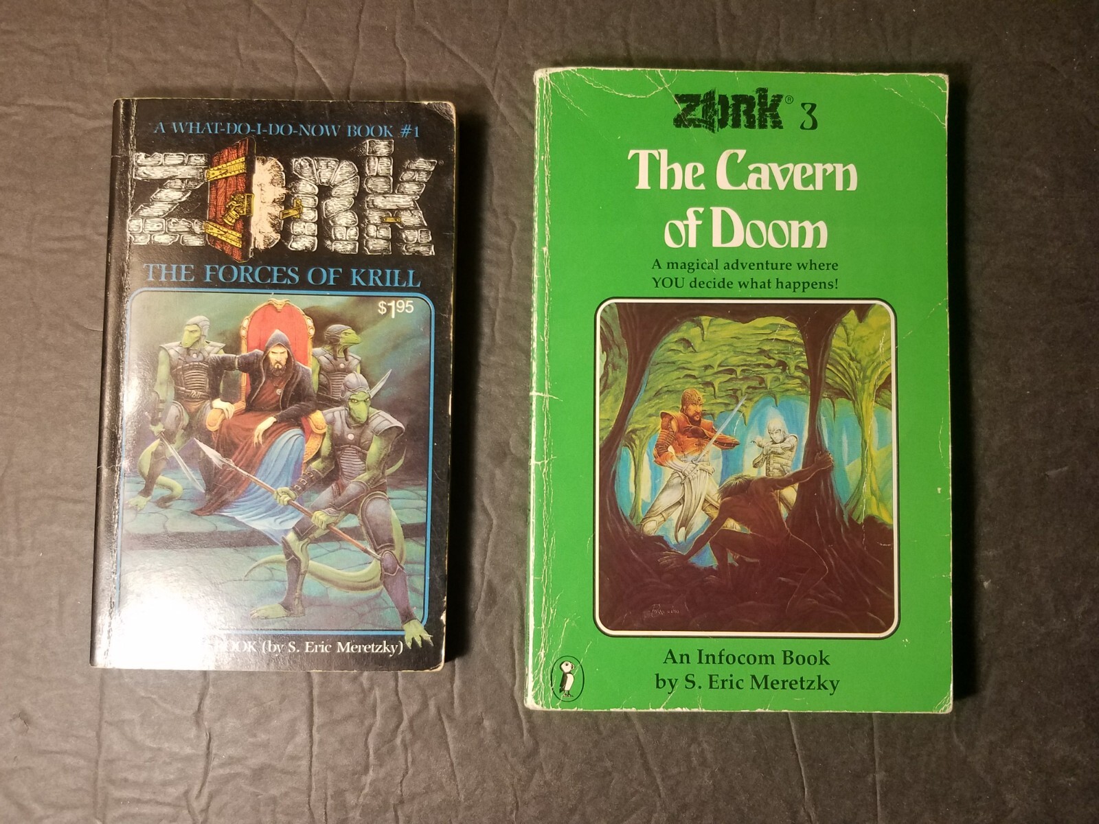 Zork 1 & 3 The Forces of Krill & Cavern of Doom Adventure game book Lot ...