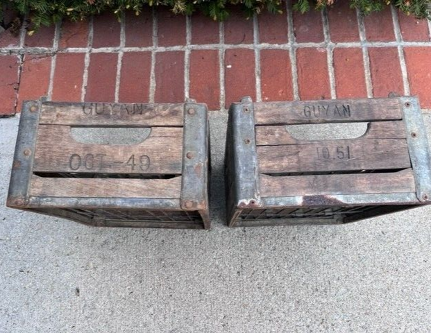 Decorative Wooden Milk Crates Vintage Wooden Milk Crate W/ Glass