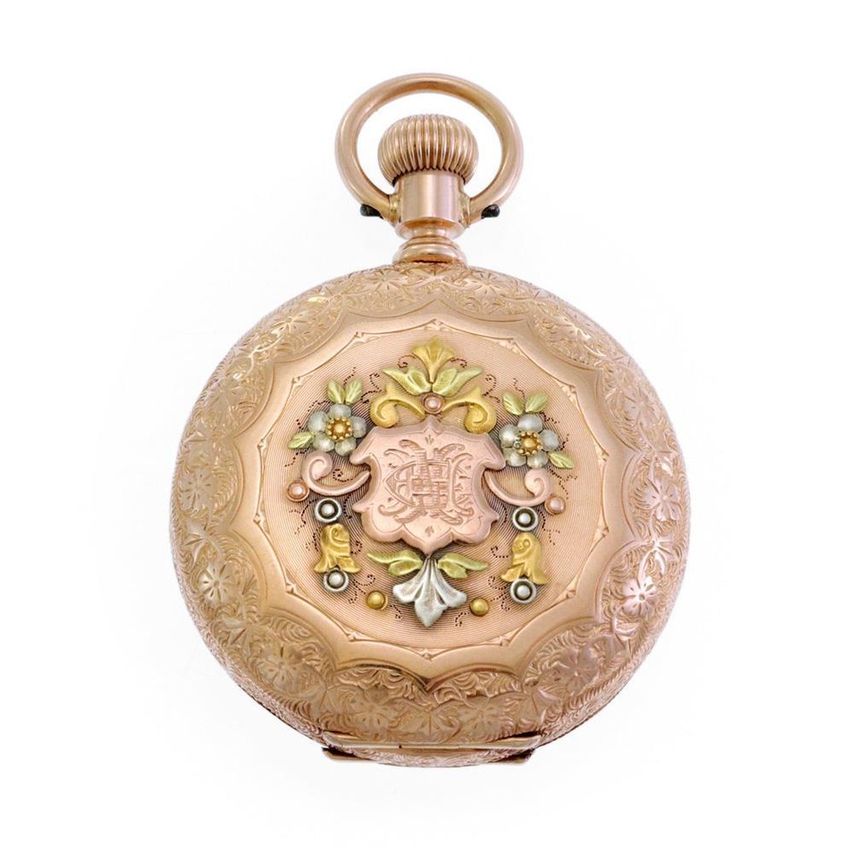 Vintage Waltham 14k Tricolor Gold Full Hunter Pocket Watch | eBay