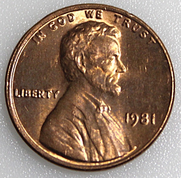 1981 Lincoln Memorial Penny Errors No Mint Mark, DDO Struck Off Center ...
