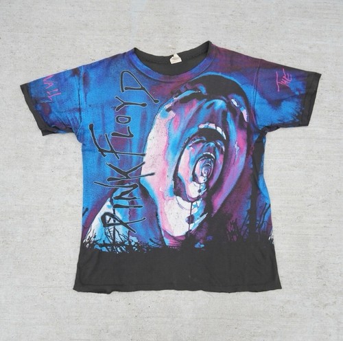 RARE Vintage 1994 Pink Floyd The Wall AOP Band T-Shirt XL Adult Black ...