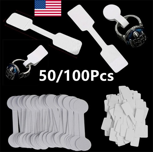 50/100Pcs White Blank Price Tags Necklace Ring Jewelry Labels Paper ...