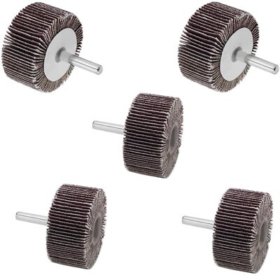 5PCS 2x1x1/4" Flap Wheel Sander for Drill Flapper Sanding Grinding 40 ...