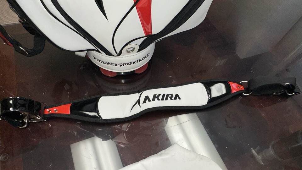 Akira White/Red/Black Staff Bag w/ Rain Cover, Extra Strap, & 6-Way ...