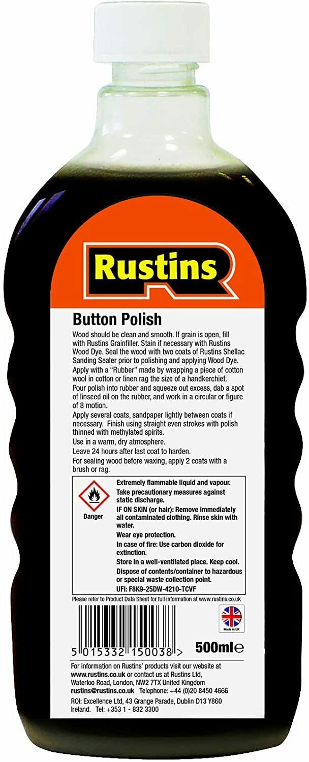 Rustins Button Polish for French Polishing Sealing varnish 125ml /300ml ...