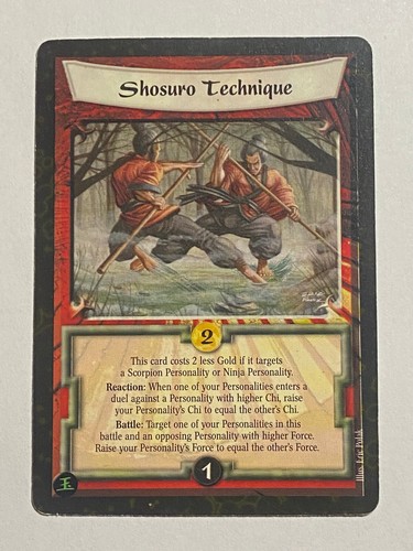 SHOSURO TECHNIQUE-LEGEND OF THE FIVE RINGS CCG(L5R)-FIRE &SHADOW-2000 ...