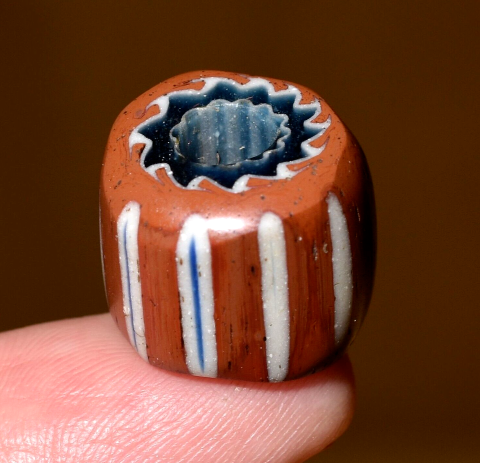 Antique Venetian Seven Layer Chevron Africa Trade Bead Tribally Altered ...