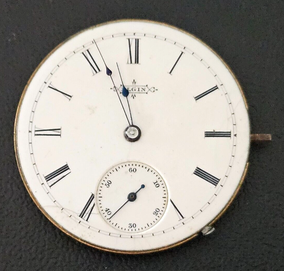 1889 ELGIN 95 6s HUNTER 7J WATCH MOVEMENT (BALANCE RUNS WITH ROTATION ...