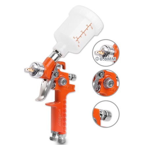 Mini HVLP Spray Gun Paint Sprayer 100ML Cup 0.8mm Nozzle Auto Detail ...