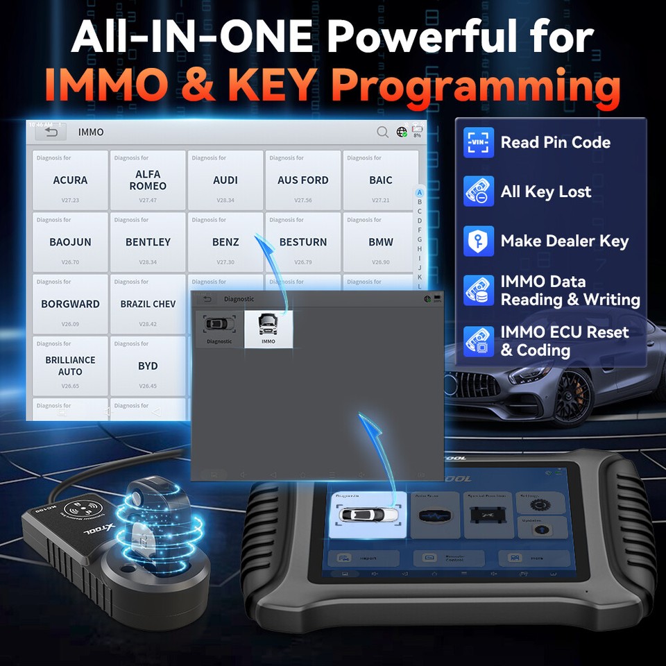 XTOOL X100PAD3 V2.0 OBD2 Scanner ECU Coding &Key Programming Diagnostic ...