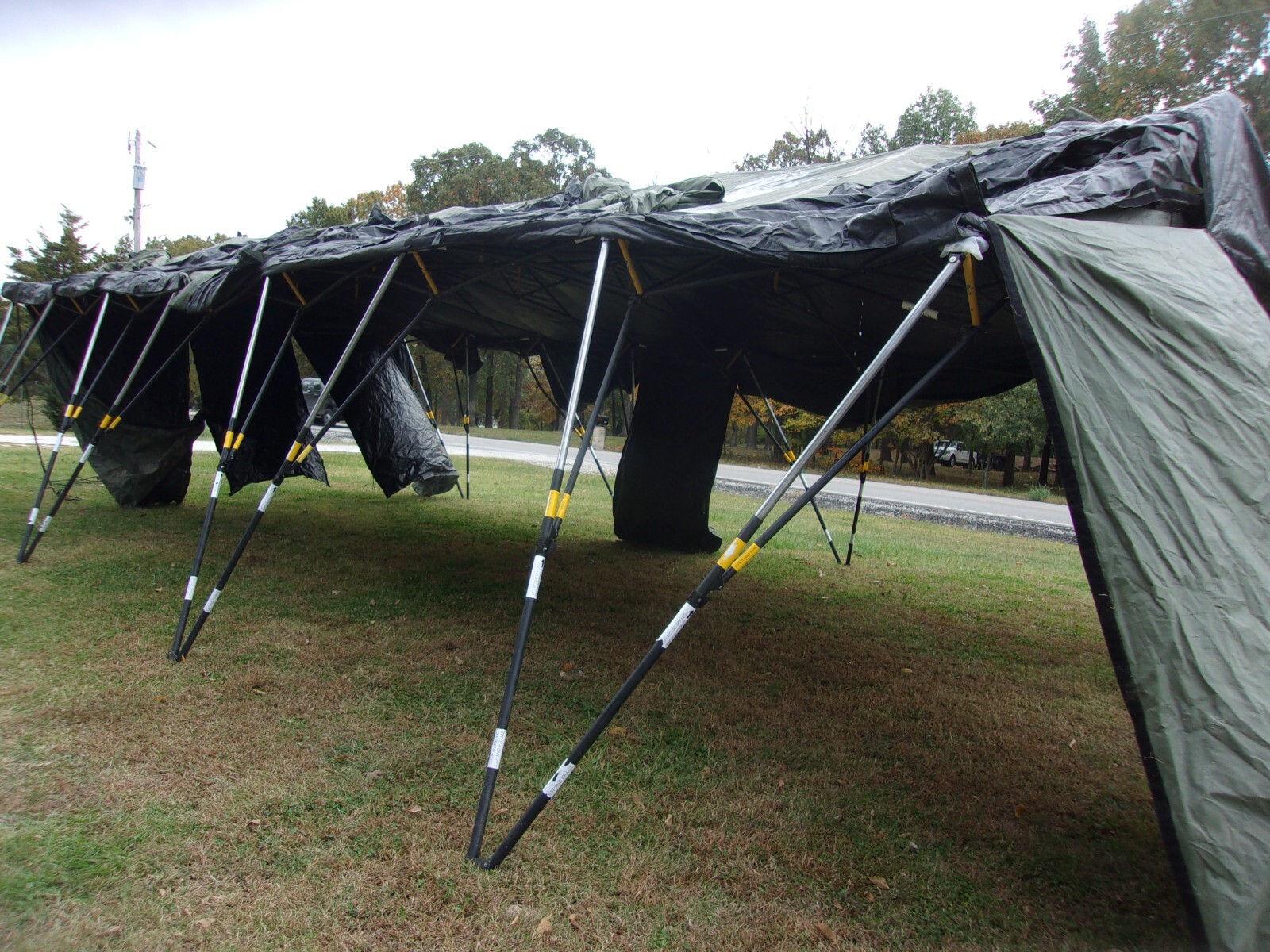 MILITARY TENT BASE- X 307 GREEN EASY UP 18' x 35' GARAGE HUNTING ...