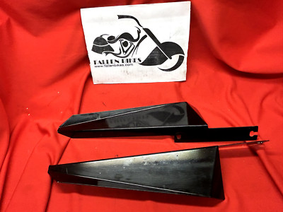 Harley Motorcycle Black Metal Front Fork Mount Wind Deflectors ...