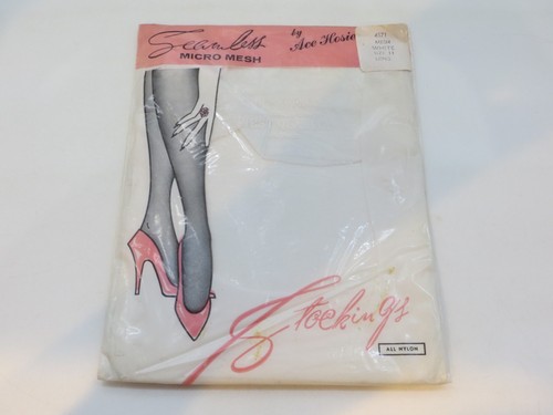 Vintage Ace Hosiery Stockings Size 11 Long White nylons | eBay