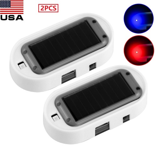 2×Fake Solar Power Car Alarm LED Anti-Theft Warning Light Lamp Flashing ...