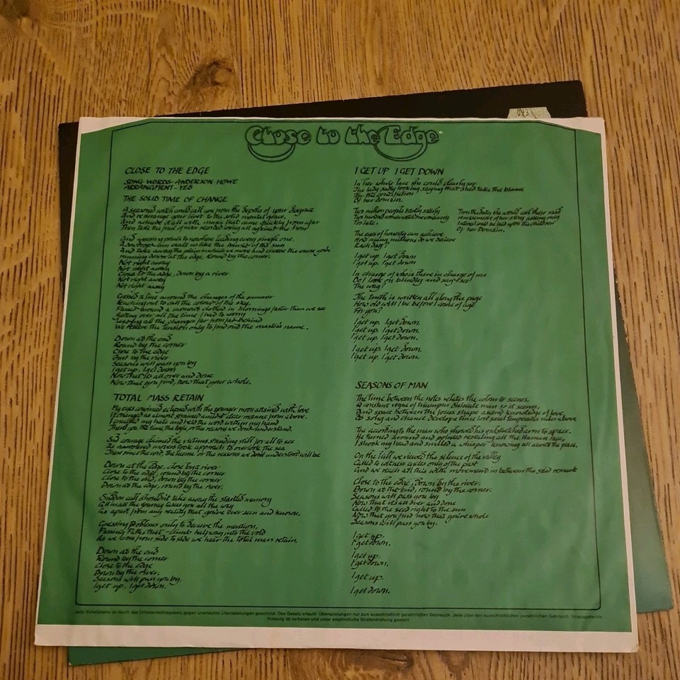 Yes - Close To The Edge 1972 Vinyl LP Album Record | eBay UK