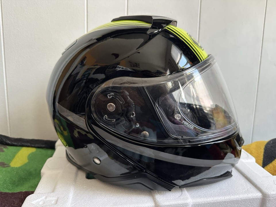 SHOEI NEOTEC II 2 TC-3 SEPARATOR HELMET SIZE MEDIUM M BLACK GREY HI-VIZ ...