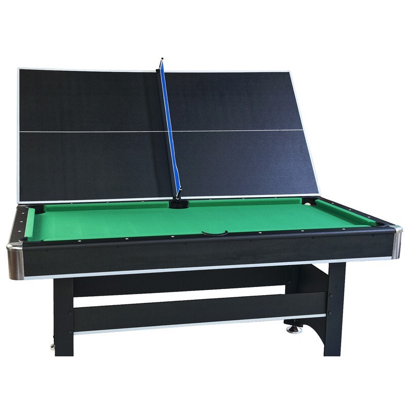Spartan 6-ft Pool Table with Table Tennis Top - Black with Green Felt ...