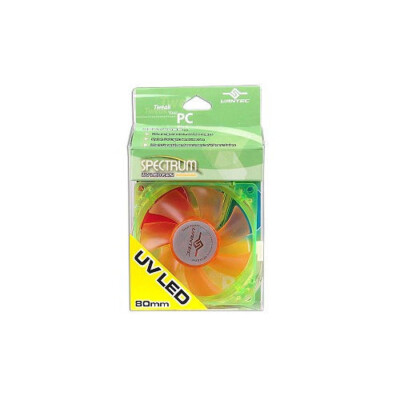 Vantec 80mm x 25mm Spectrum Orange Green Quad UV LED Computer Case ...