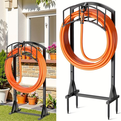 Heavy Duty Garden Hose Holder with 4 Spikes Freestanding Water Hose ...