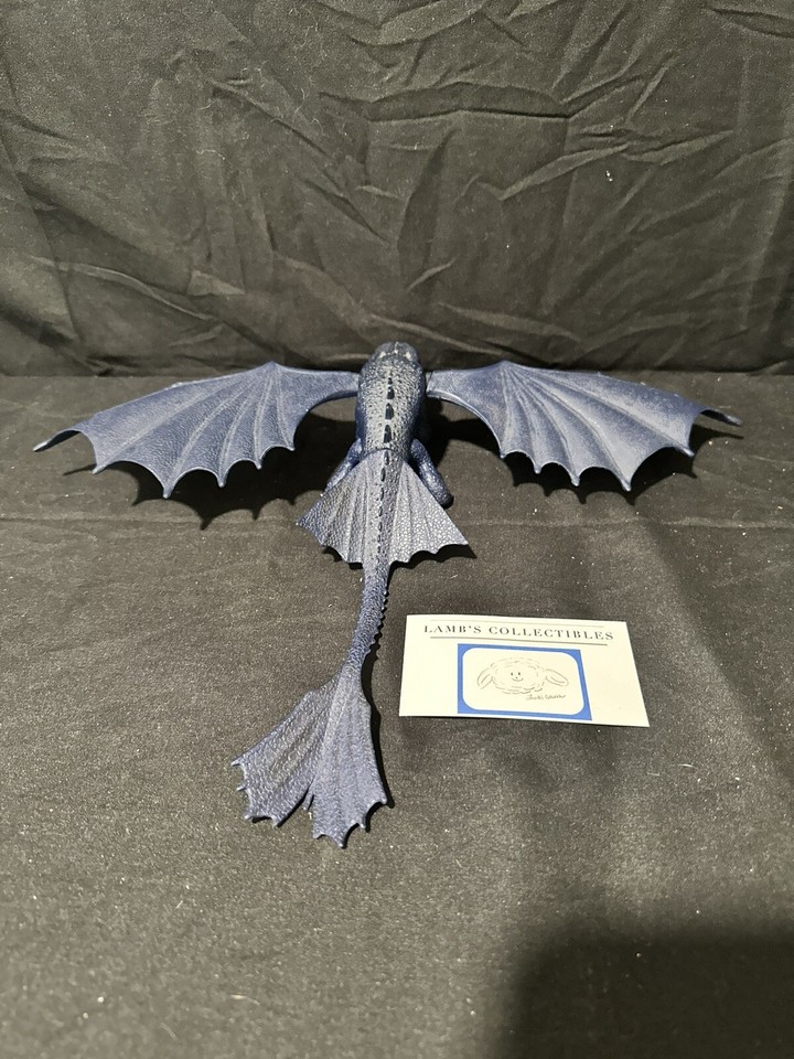 Toothless 2010 Dragon Action fig 11" long 14" wing span all black wings ...