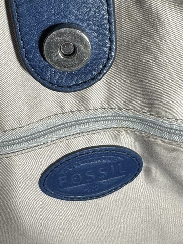 Fossil Bag Womens Leather Blue Shoulder Tote Crossbody Convertible ...