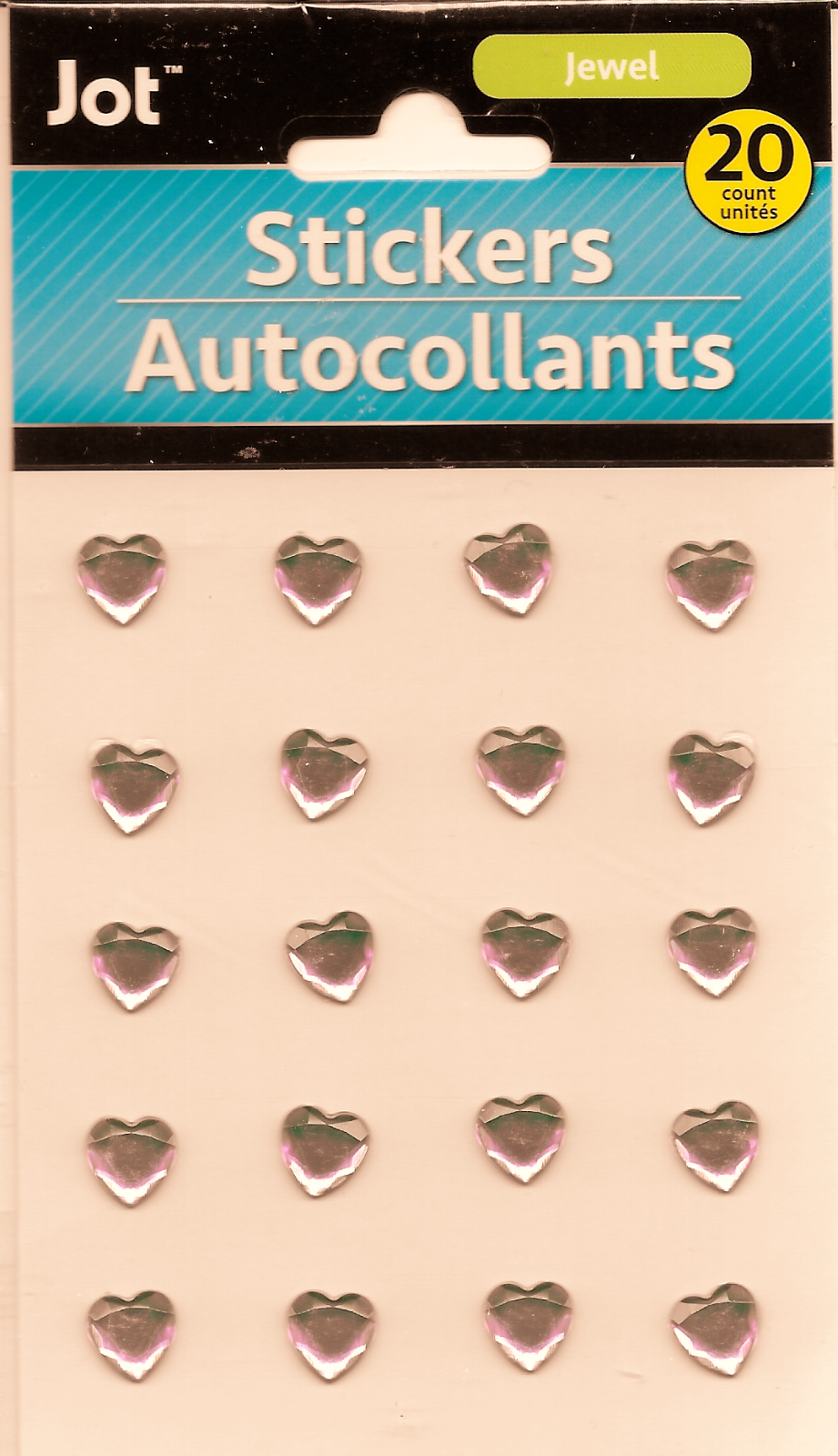 GEMS Bling Jewels Adhesive Pink Hearts Heart Love Valentine JOT ...