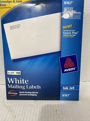 Avery 8167 Address Labels with Sure Feed for Inkjet Printers,1x2-5/8 ...