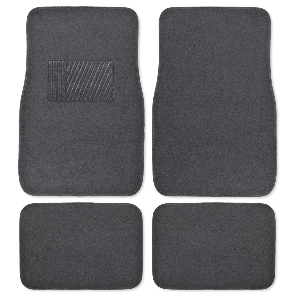 Car Carpet Floor Mats 4 Piece Vinyl Heel Pad Rug for Sedan & SUV Car ...