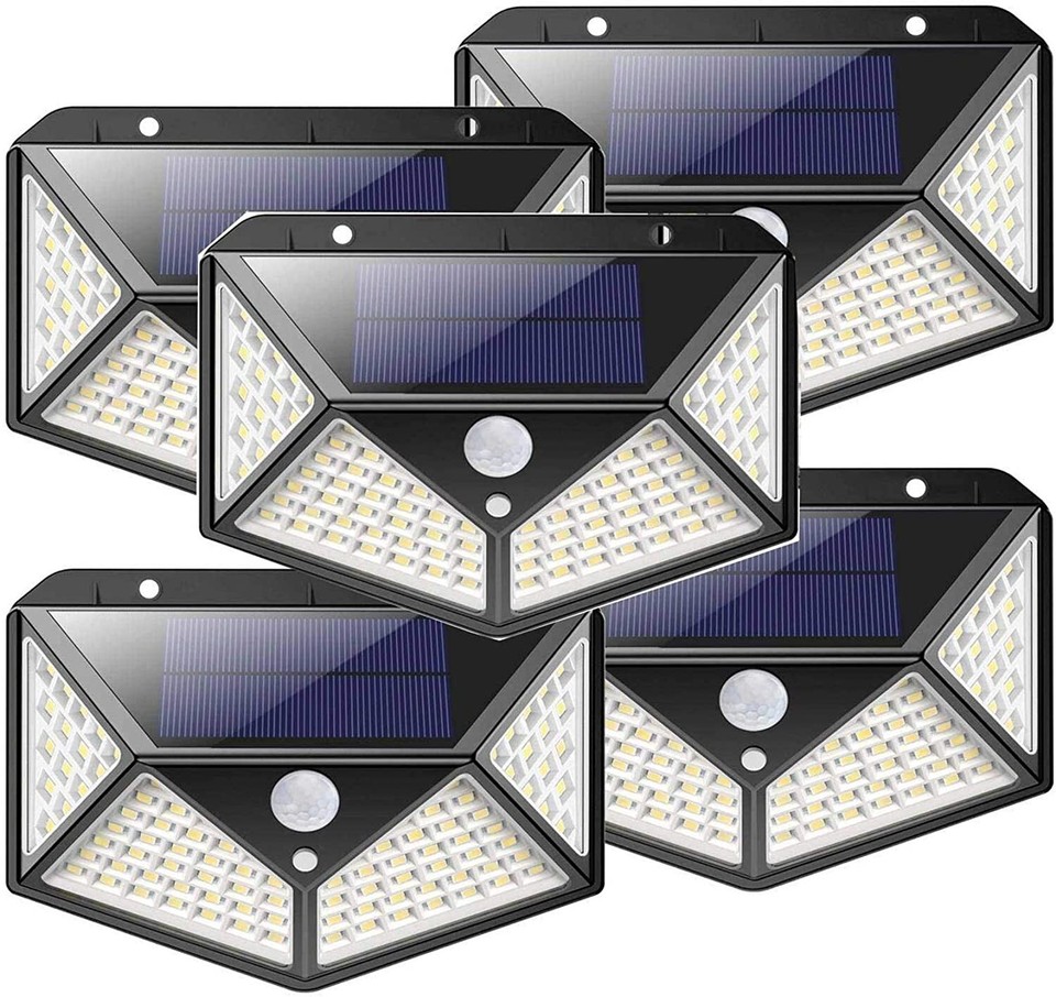 Solar Power 100 LEDS Light PIR Motion Sensor Outdoor Security Lamp Wall ...