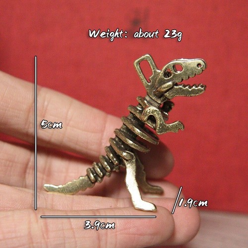 Pure Brass Dinosaur Skeleton Keychain Figure Hanging Miniature Tea Pet ...