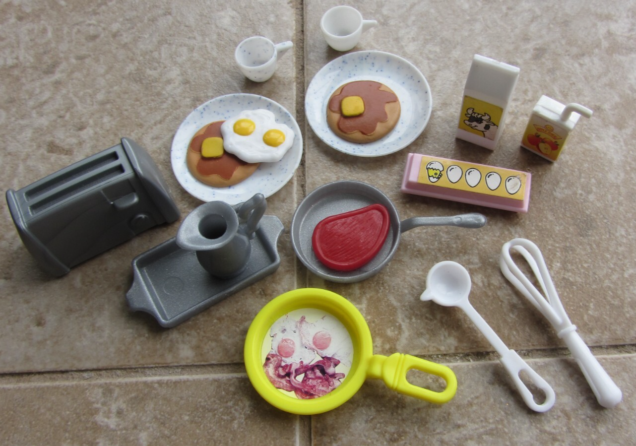 Chef Barbie Breakfast Cookware & Food Kitchen Accessories Mix Match Toy ...