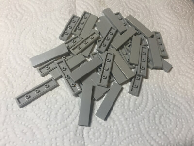 H Lego Lot 40 Light Bluish Gray 1 x 4 Tile 2431 21017 21010 10214 8129 ...