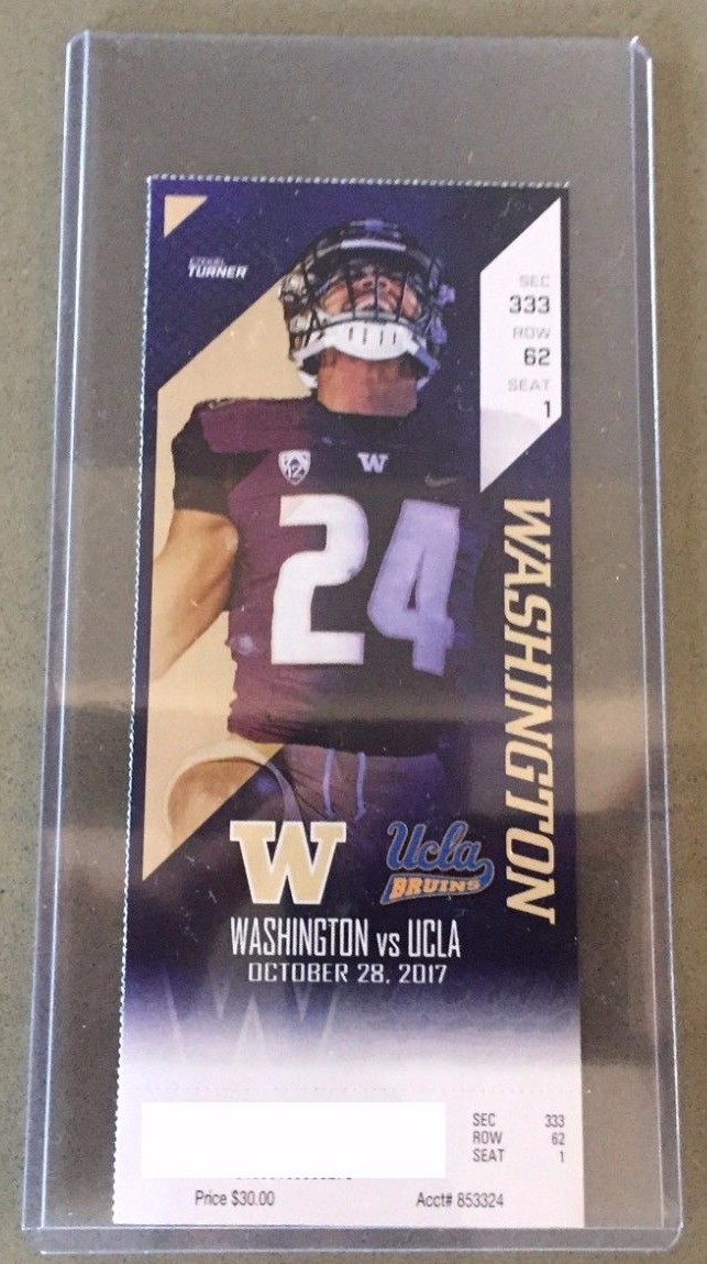 2017 Washington Huskies Football Official Mint Ticket Stub - pick any ...