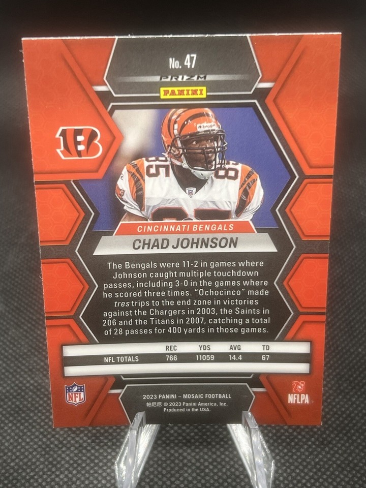 CHAD JOHNSON 2023 PANINI MOSAIC REACTIVE BLUE PRIZM #47 CINCINNATI ...