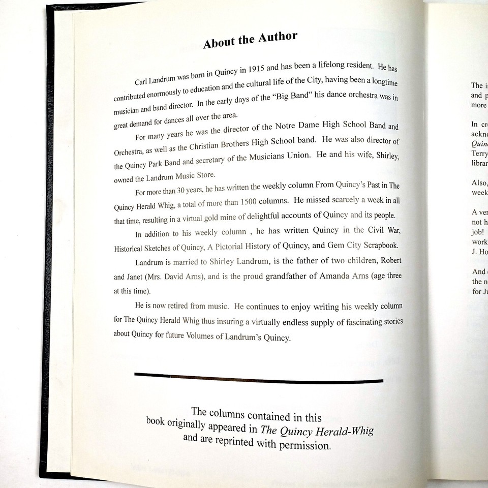 Vtg Landrum's Quincy Volume 1 Illinois Carl & Shirley Landrum Herald ...